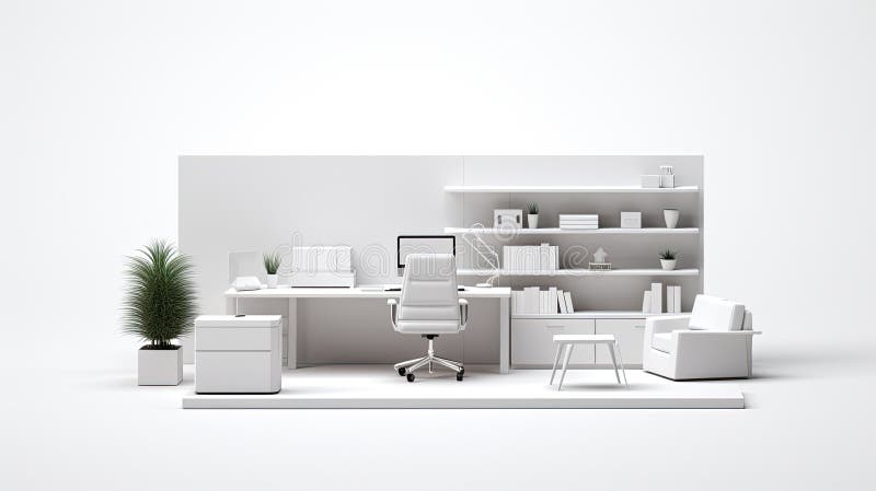 Office Model with Dark Background, Ai Generated Stock Illustration ...