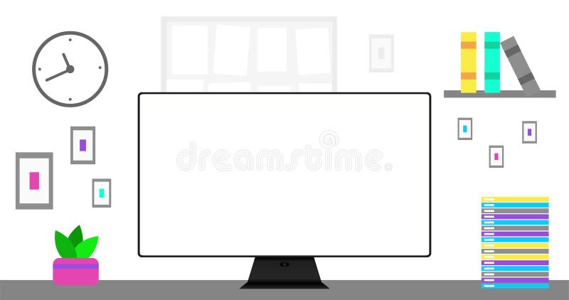 Office, Modern Computer and Chromakey Screen. 4K Resolution Animation ...