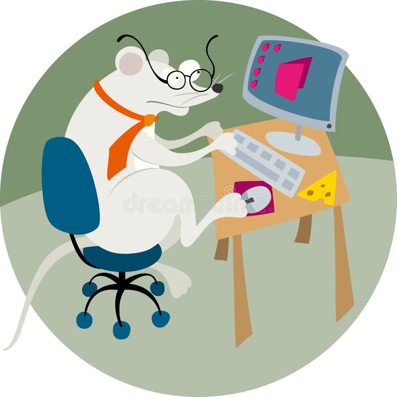 Office mouse stock vector. Illustration of worker, glasses - 168855449