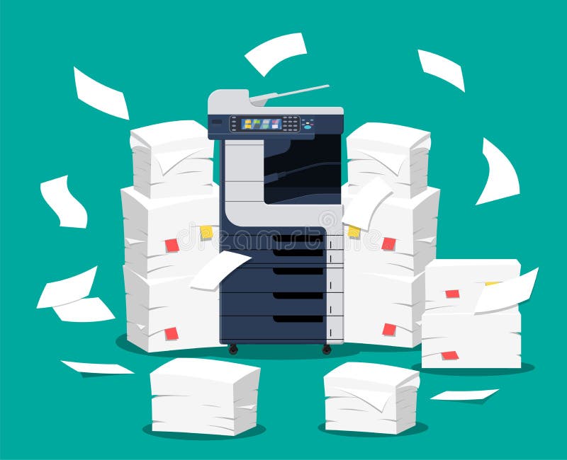 Office Multifunction Machine. Stock Vector - Illustration of knowledge ...