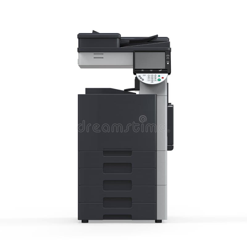 Office Multifunction Printer Stock Illustration - Illustration of draft ...