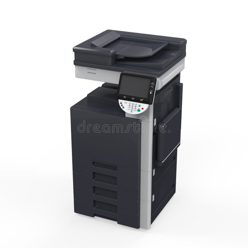 Office Multifunction Printer Stock Illustration - Illustration of draft ...