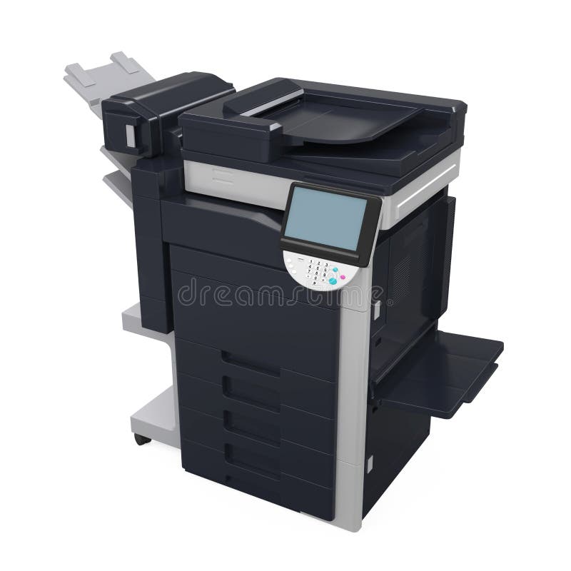 Office Multifunction Printer Stock Illustration - Illustration of draft ...