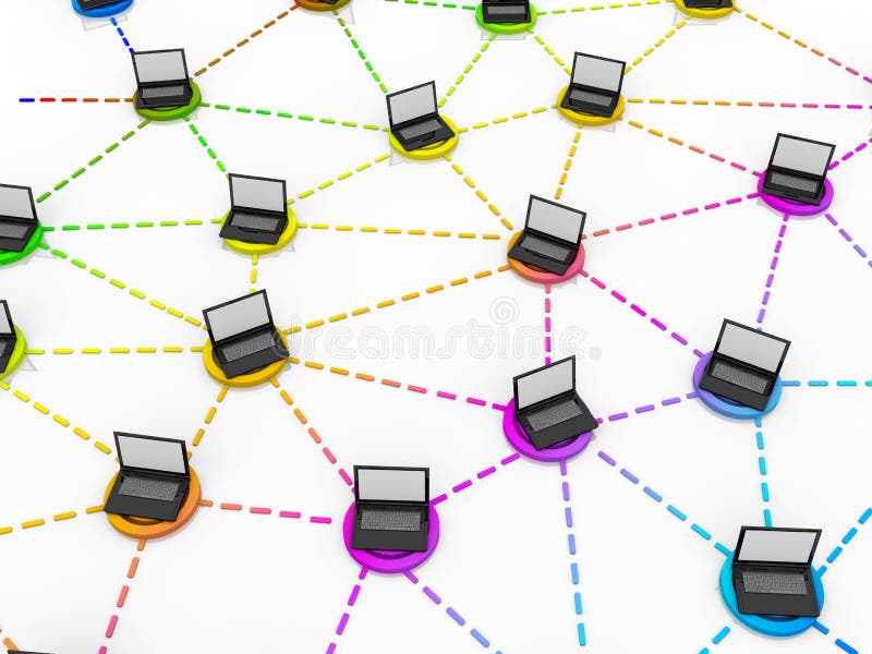 Office networking concept stock illustration. Illustration of ...