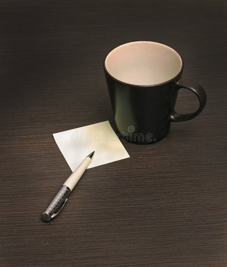 Office note stock photo. Image of brown, ceramic, paper - 62974496