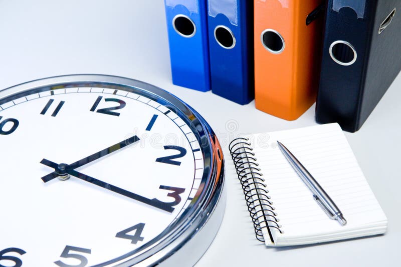 Office objects stock image. Image of clock, paper, workplace - 29314115