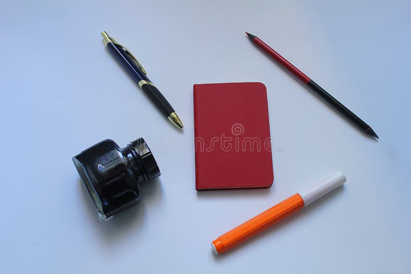 Office objects on the desk stock image. Image of study - 80543065