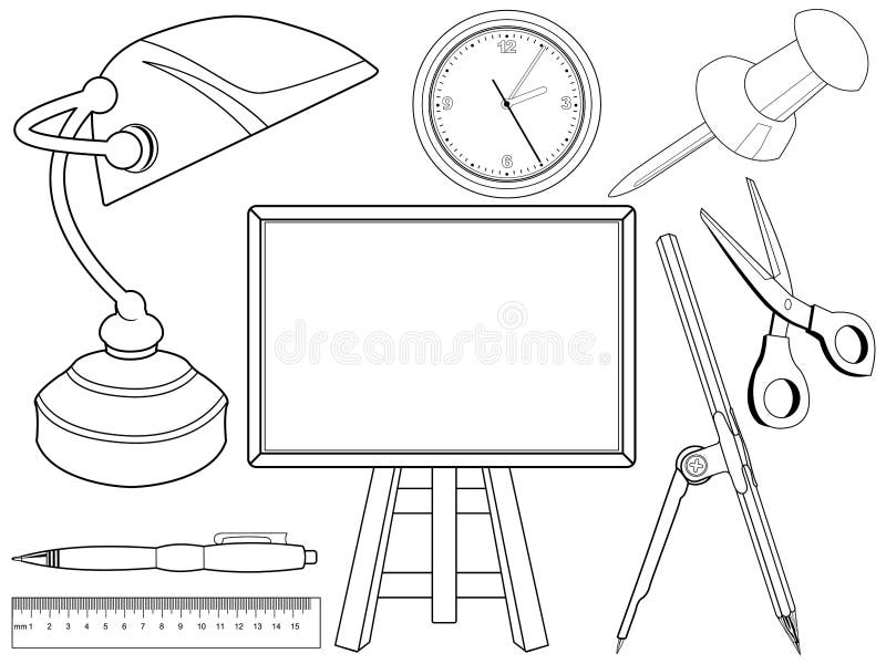 Office objects stock illustration. Illustration of stationery - 59385141