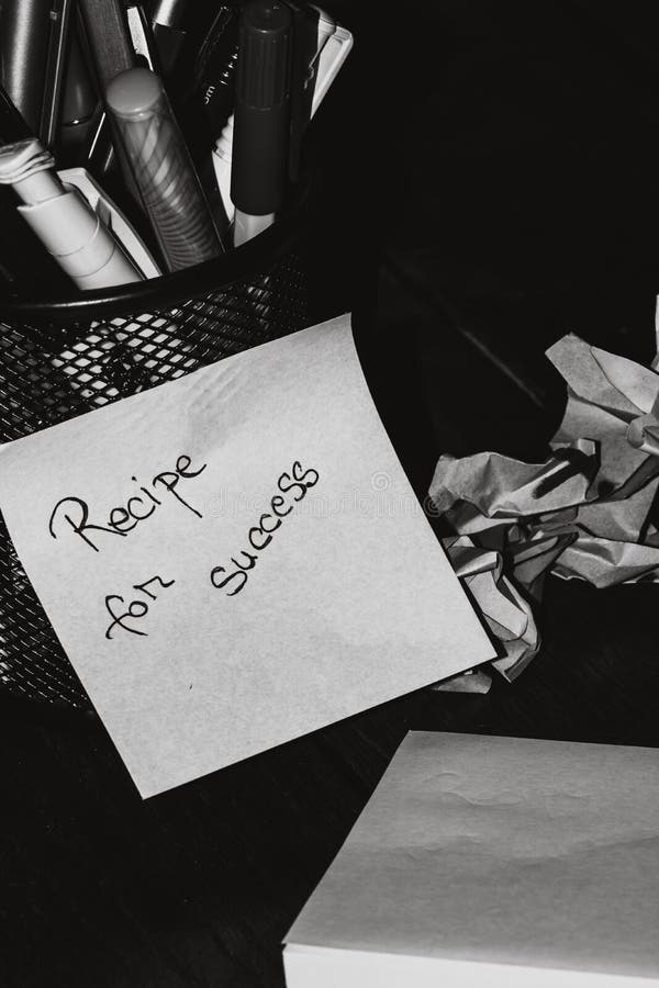 Office Objects and Sticky Note or Post it with Text Recipe for Success ...