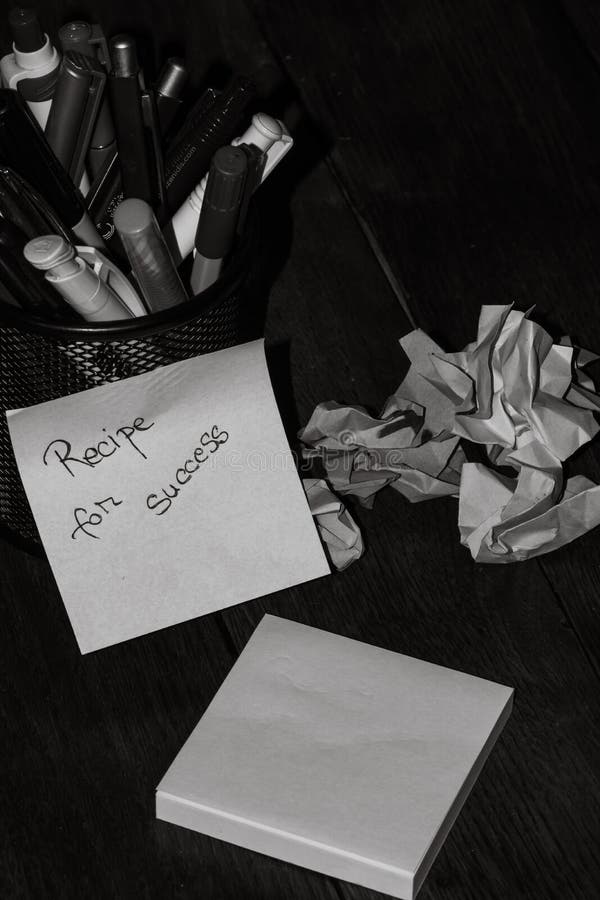 Office Objects and Sticky Note or Post it with Text Recipe for Success ...