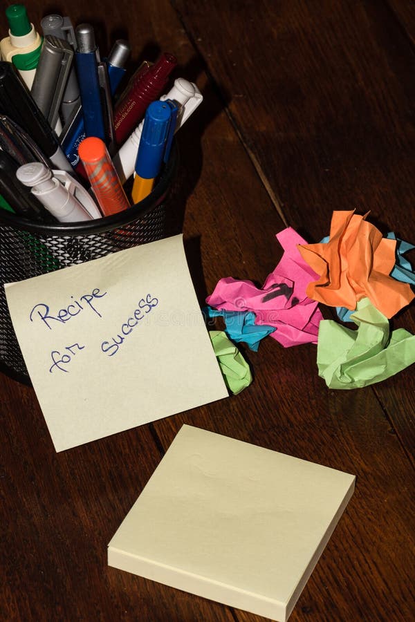 Office Objects and Sticky Note or Post it with Text Recipe for Success ...