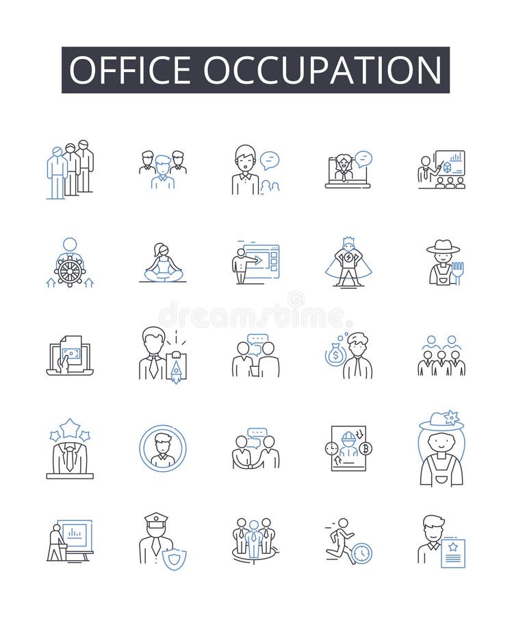 Office Occupation Line Icons Collection. Evaluation, Testing, Grading ...