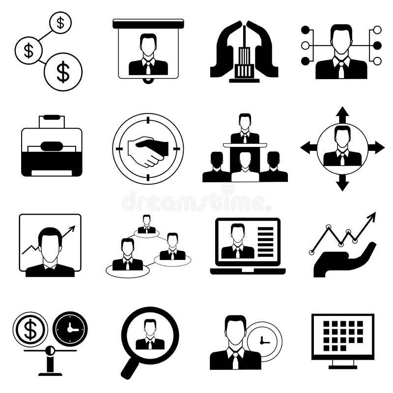Office and Organization Icons Stock Illustration - Illustration of ...