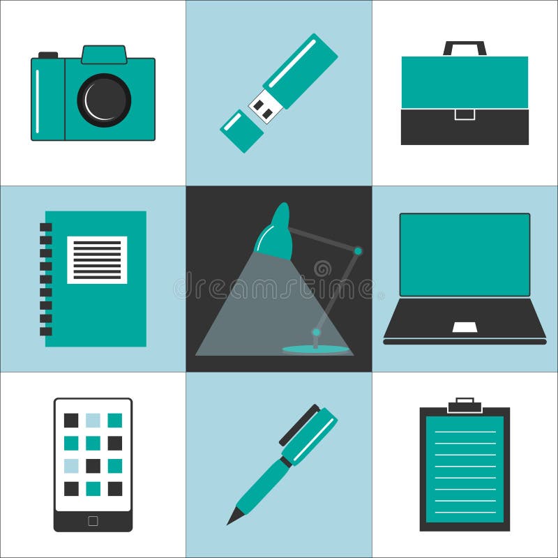 Office and Organization Icons Stock Vector - Illustration of document ...