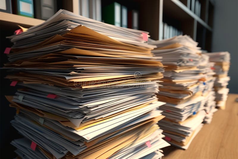 Office Organization Neat Stacks of Paper Documents, Professional ...