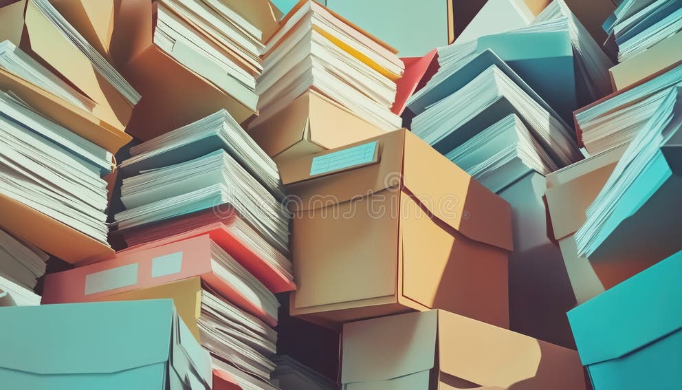 Office Organization with a Stack of Paperwork Stock Photo - Image of ...