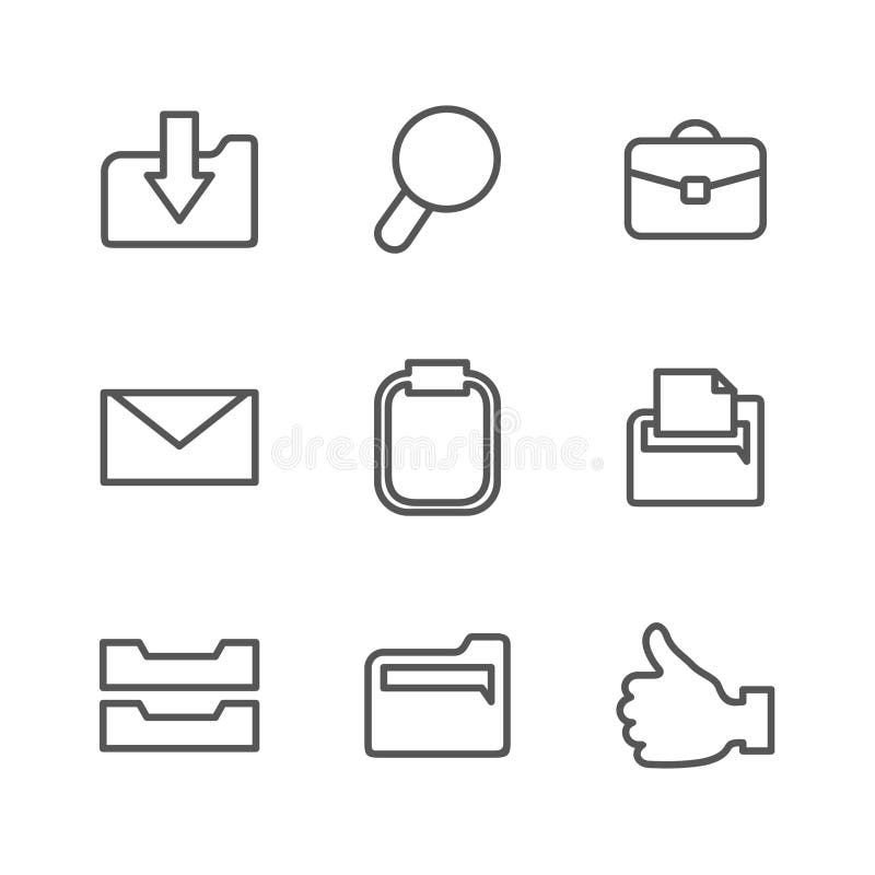 Office outline icon2 stock vector. Illustration of file - 129054881