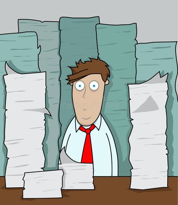 Office Overload stock illustration. Illustration of worker - 25496511