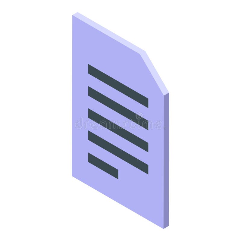 Isometric Office Paper Document Icon Representing Bureaucracy and ...