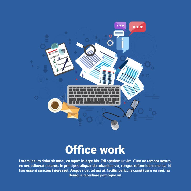 Office Paper Document Work Business Web Banner Stock Vector ...