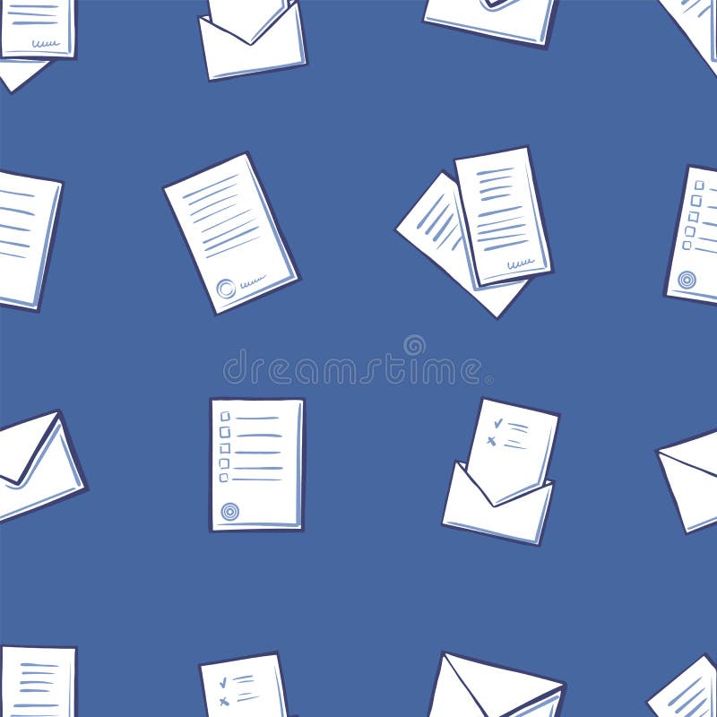 Office Paper and Mail Seamless Pattern Vector Stock Vector ...
