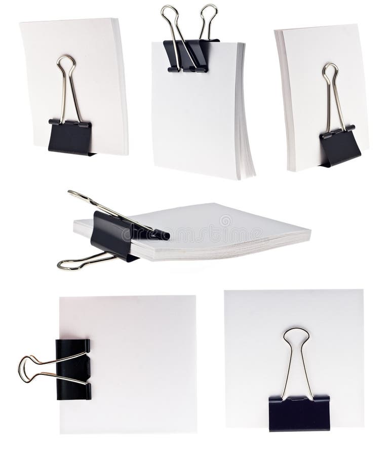 Office Paper Records and Paper Clip Stock Photo - Image of square, clip ...
