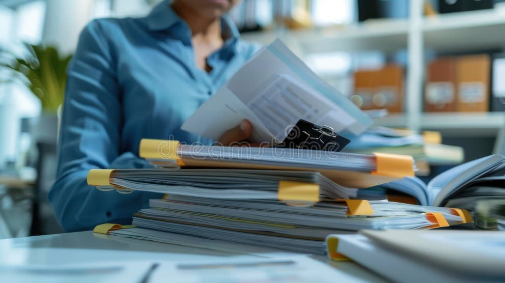 The Office Paper Stack.AI Generated Image Stock Photo - Image of ...