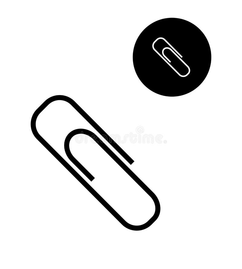Office Paperclip Icon on White Stock Vector - Illustration of vector ...