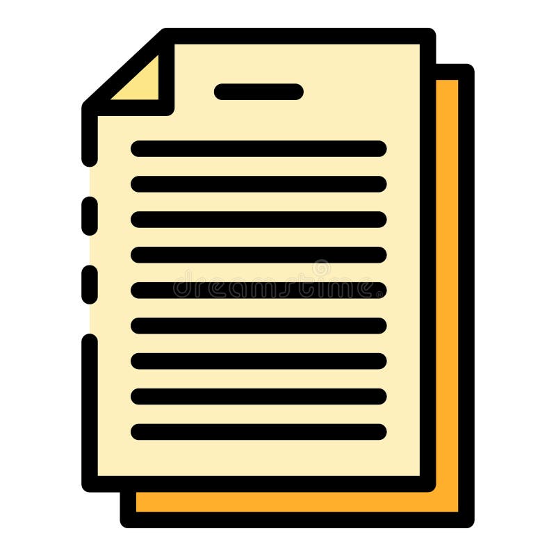 Office Papers Icon Color Outline Vector Stock Vector - Illustration of ...