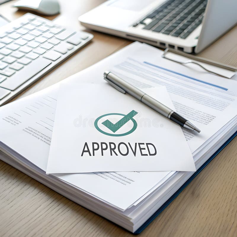 Office Paperwork Approval Icon Isolated on White Background Stock ...