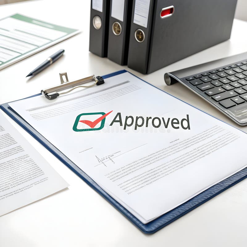 Office Paperwork Approval Icon Stock Illustration - Illustration of ...