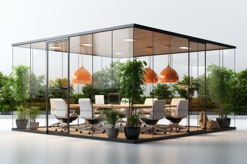 Office Partitions on White Background Stock Illustration - Illustration ...