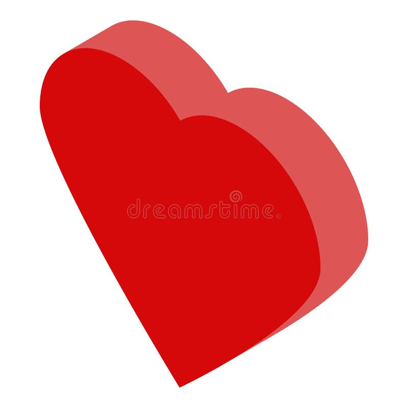 Office Party Red Heart Icon, Isometric Style Stock Vector ...