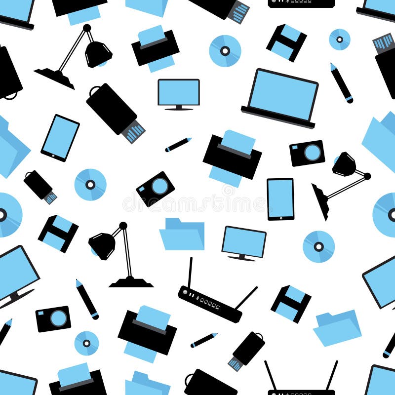 Office pattern stock vector. Illustration of internet - 61009479