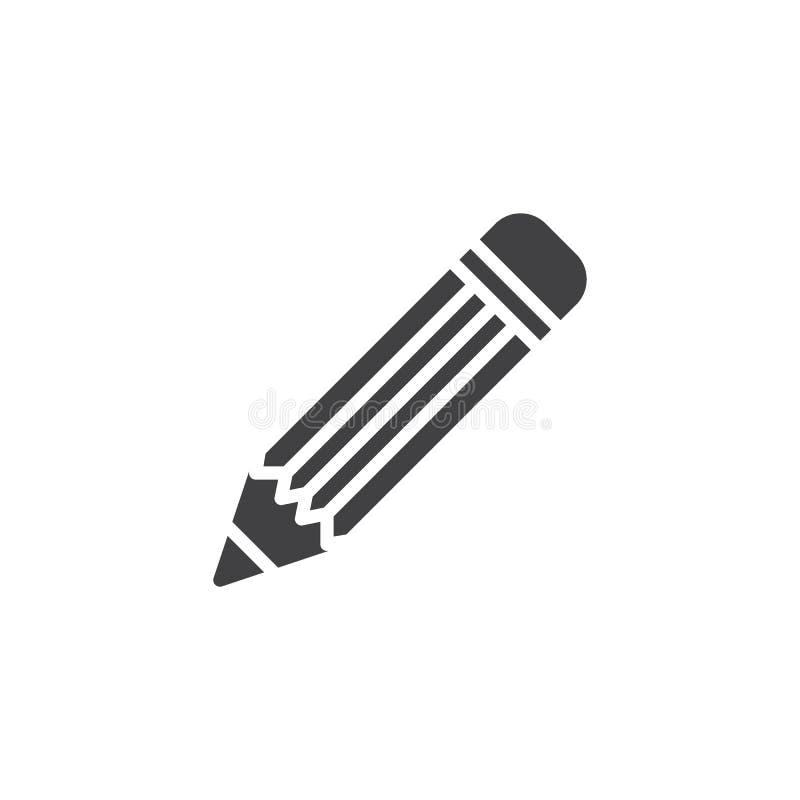 Office Pencil vector icon stock vector. Illustration of school - 133469209