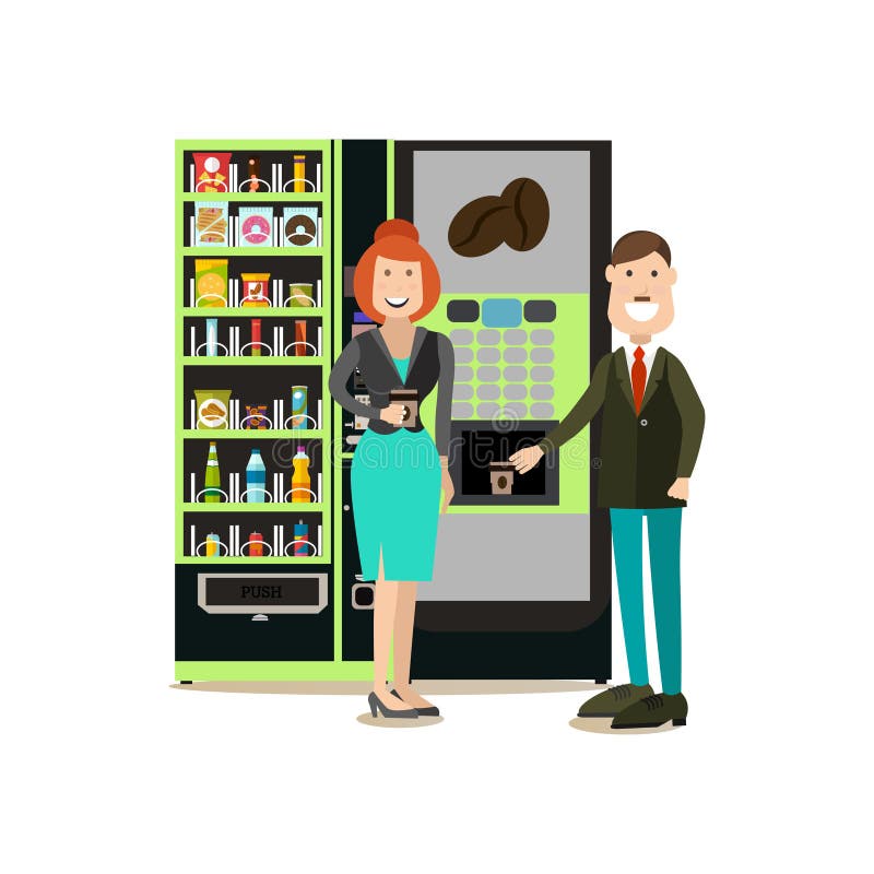 Vending Machine Product Items Set. Vector Illustration in Flat Style ...