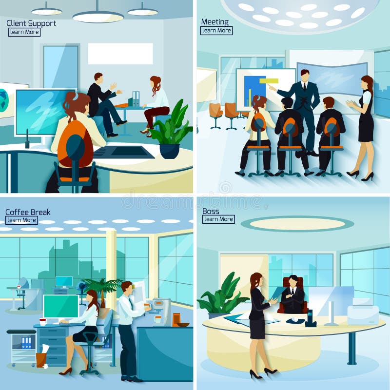 Office People Poster stock vector. Illustration of busy - 210051224