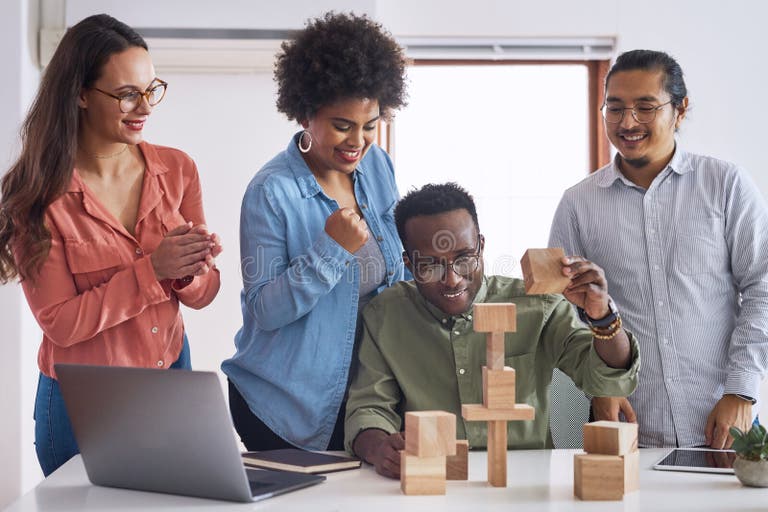 Office, People and Happy for Teamwork with Building Blocks for Problem ...