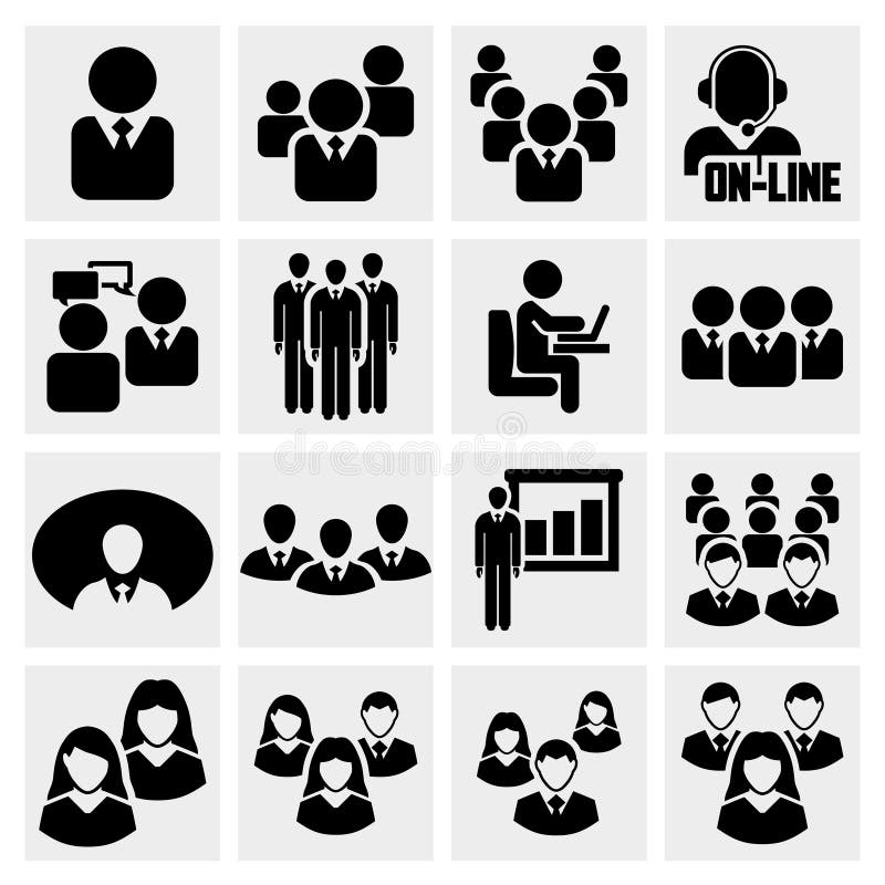 Office people icons set. stock vector. Illustration of computer - 36696858