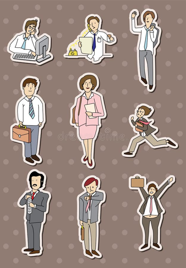 People job stickers stock vector. Illustration of girl - 26712853