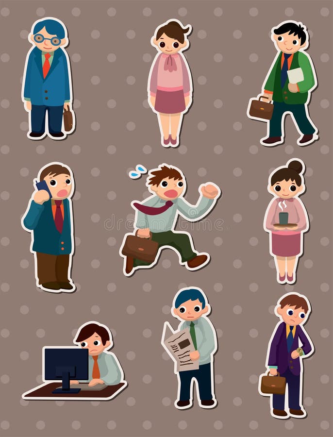 Office people stickers stock vector. Illustration of icon - 24724331