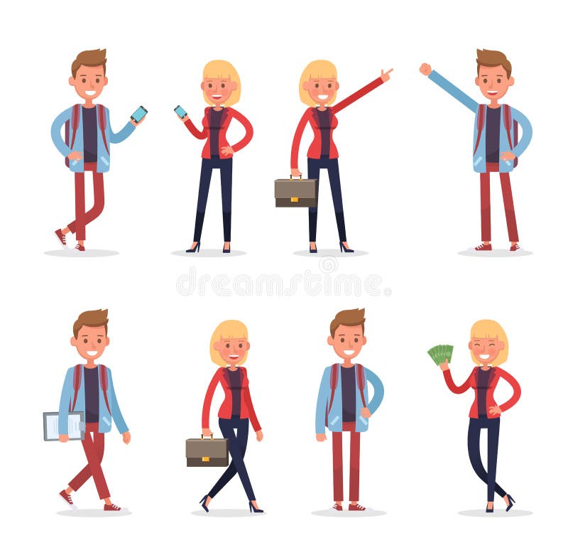 Office People Working and Poses Action Character Vector Design No23 ...