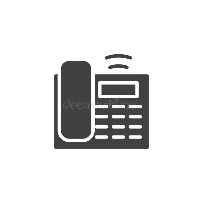 Office Phone Line Icon, Outline Vector Sign Stock Vector - Illustration ...