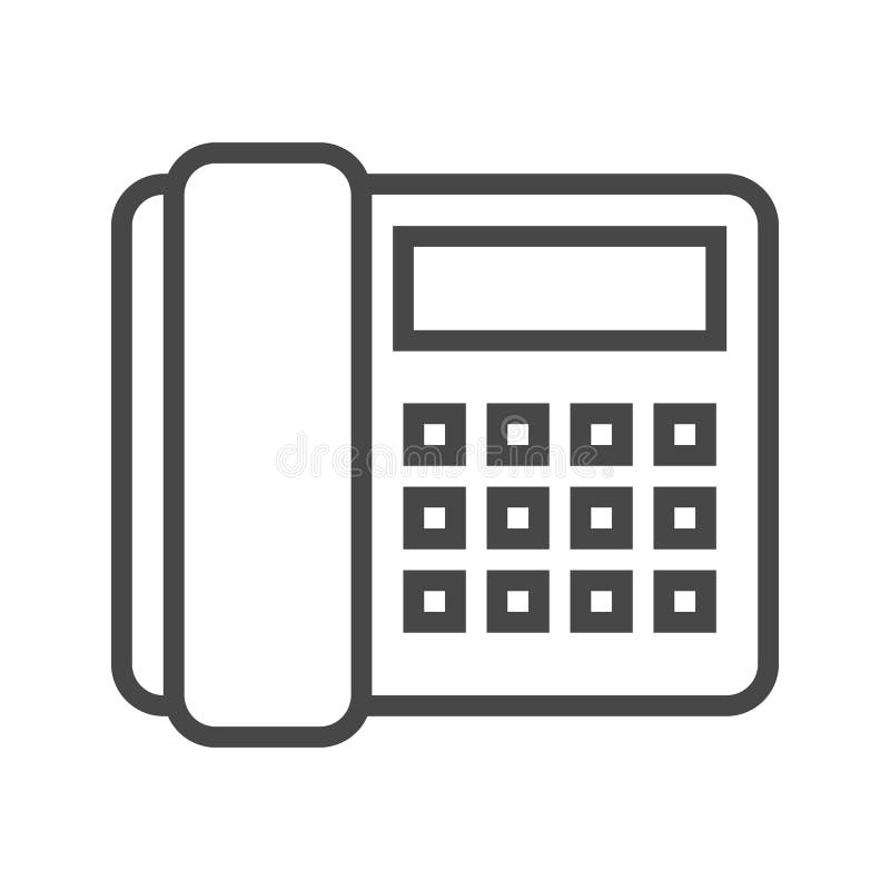 Office Phone Line Icon stock vector. Illustration of button - 84573860
