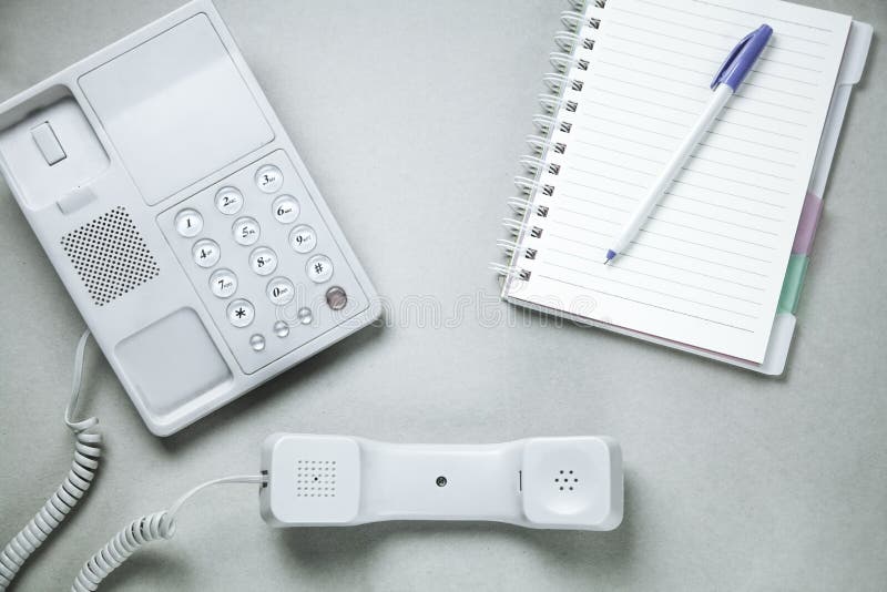 Office Phone with Notepad and Pen. Business Concept Stock Image - Image ...