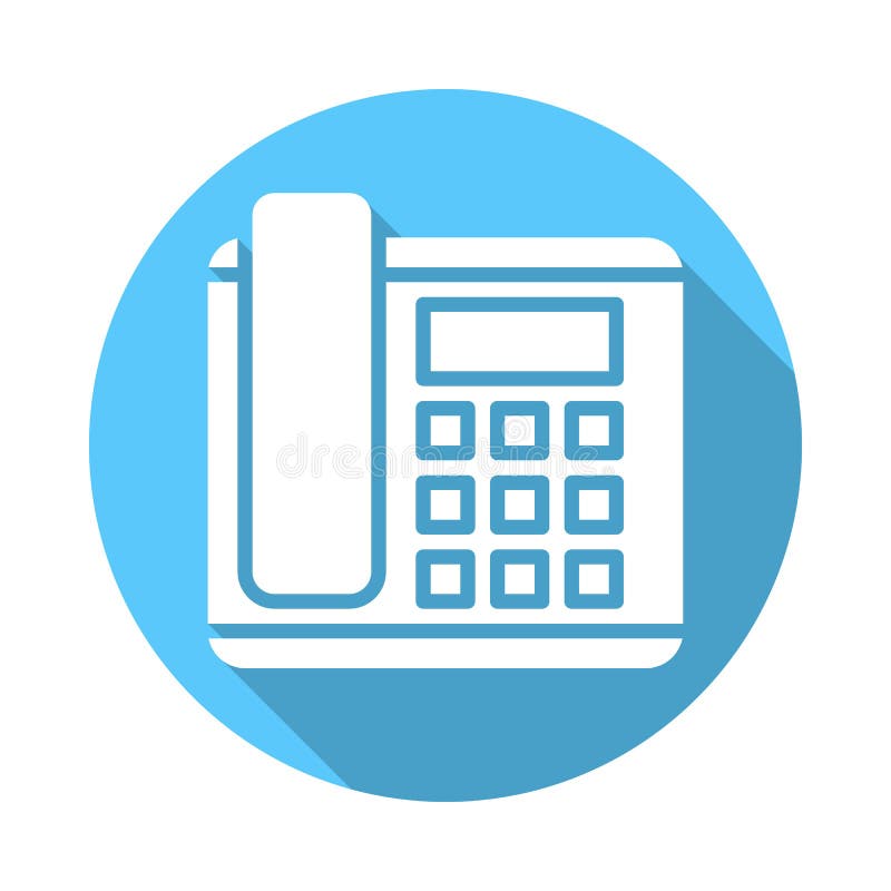 Office Phone, Telephone Flat Icon Stock Vector - Illustration of round ...