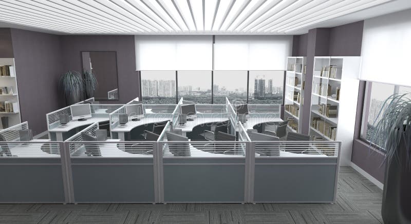 Office Photorealistic Render Editorial Stock Image - Illustration of ...