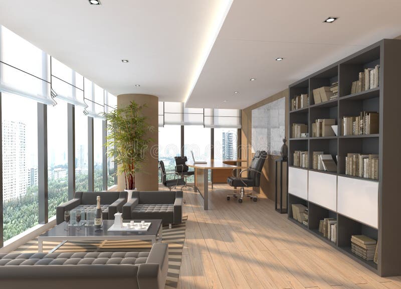 Office Photorealistic Render Editorial Stock Image - Illustration of ...