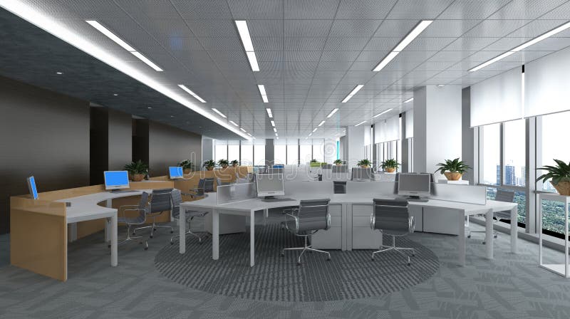 Office Photorealistic Render Stock Illustration - Illustration of ...