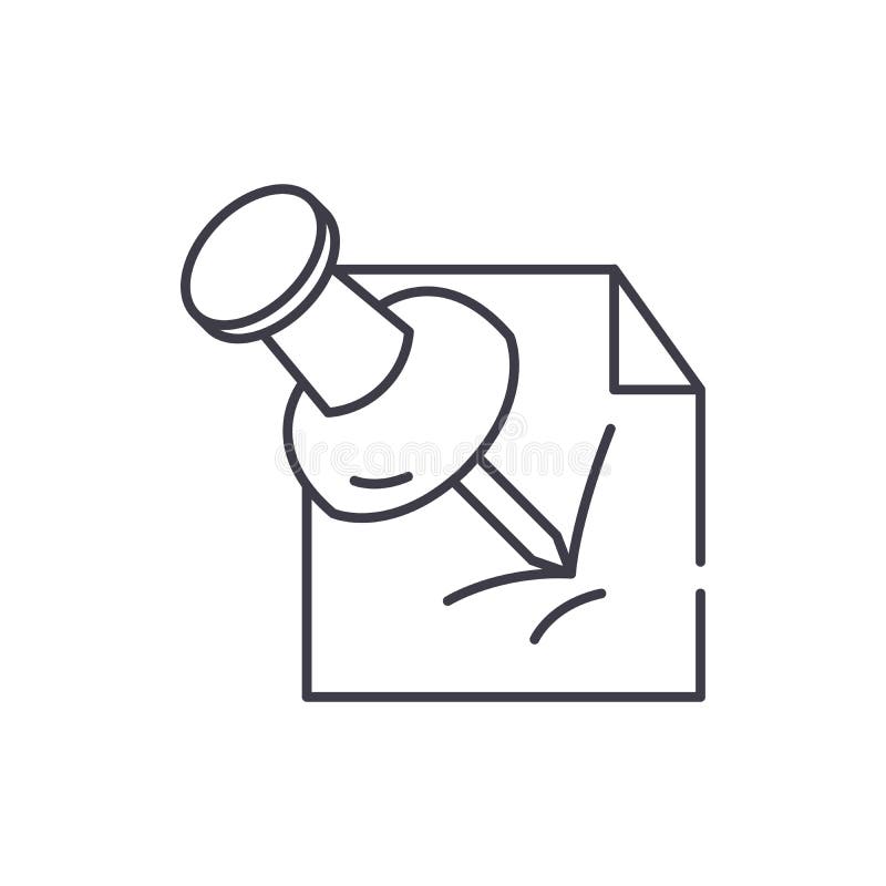 Office Pin Line Icon Concept. Office Pin Vector Linear Illustration ...